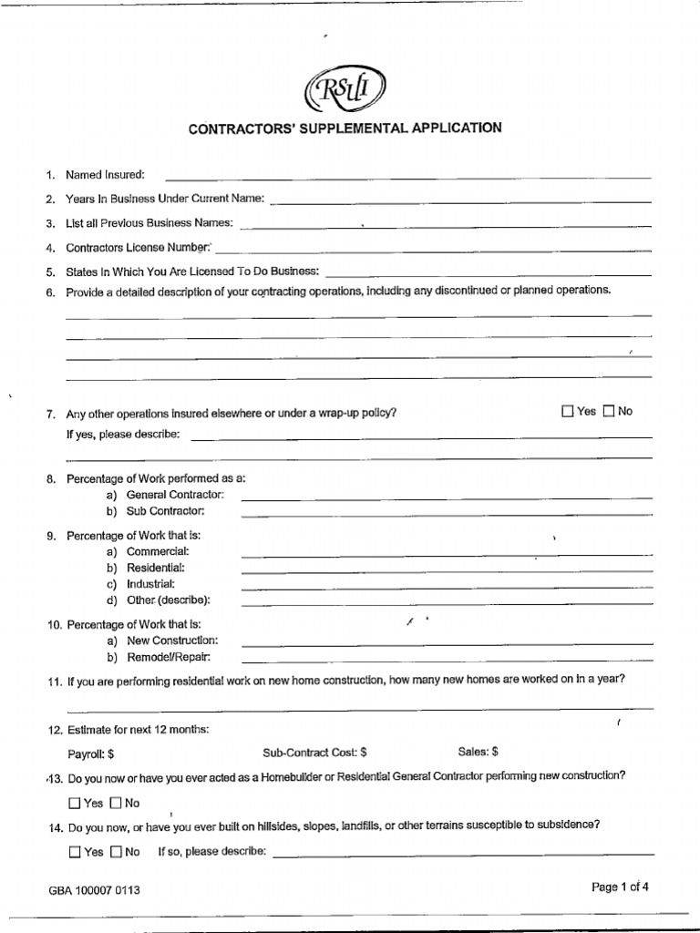 Contractor Supplemental | PDF