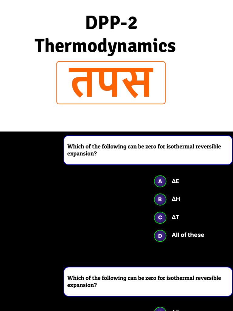 Thermodynamics Quiz for Students | PDF | Chemical Equilibrium | Gibbs ...