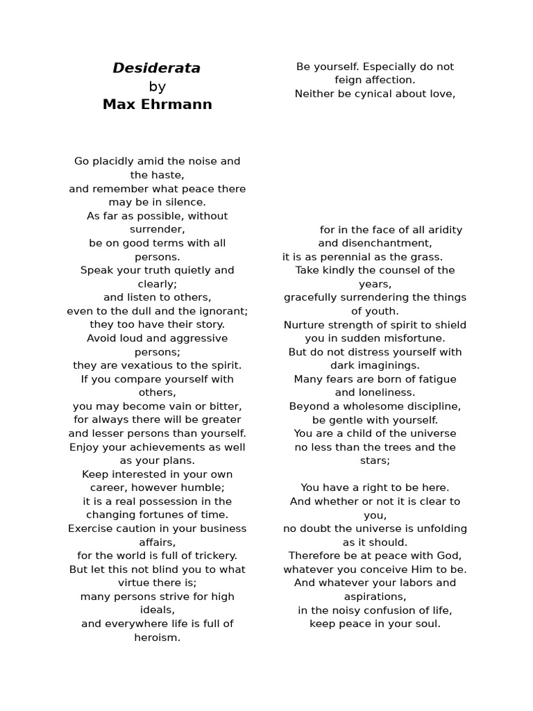 Desiderata | PDF