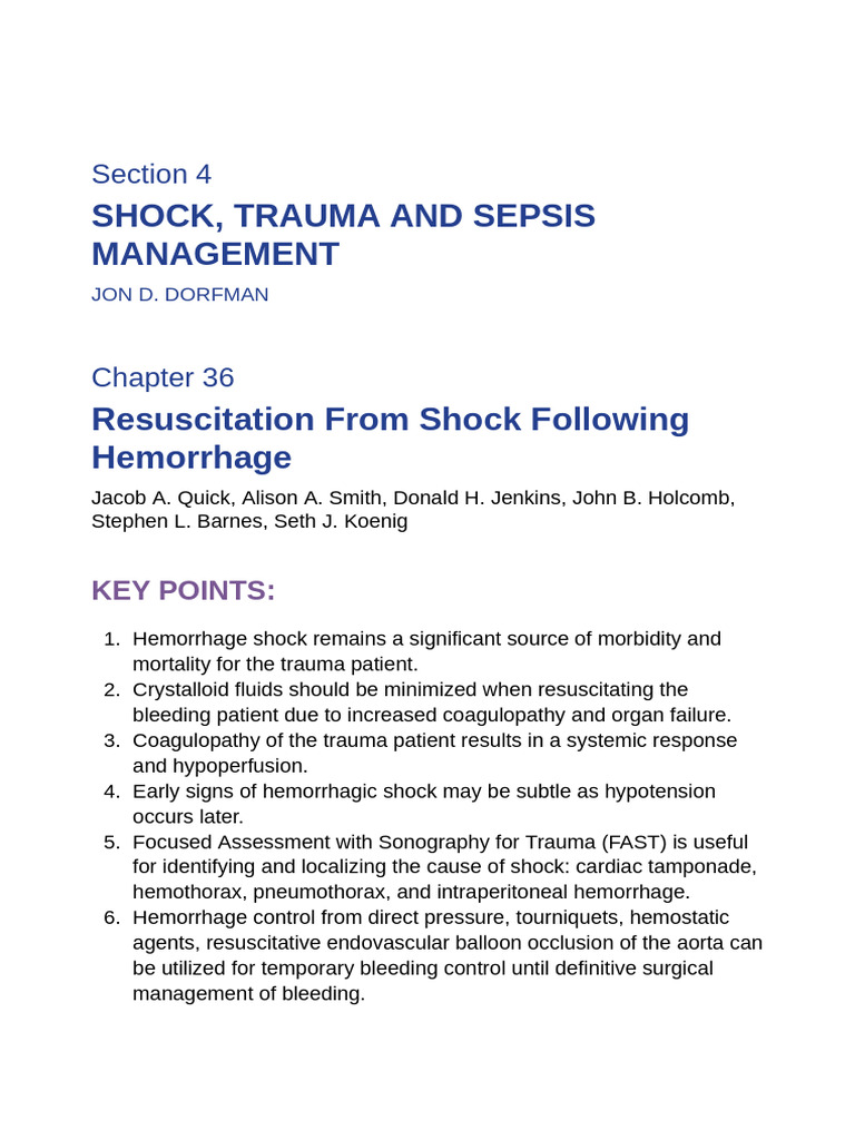 Irwing Cvs - Shock | PDF | Coagulation | Hemostasis