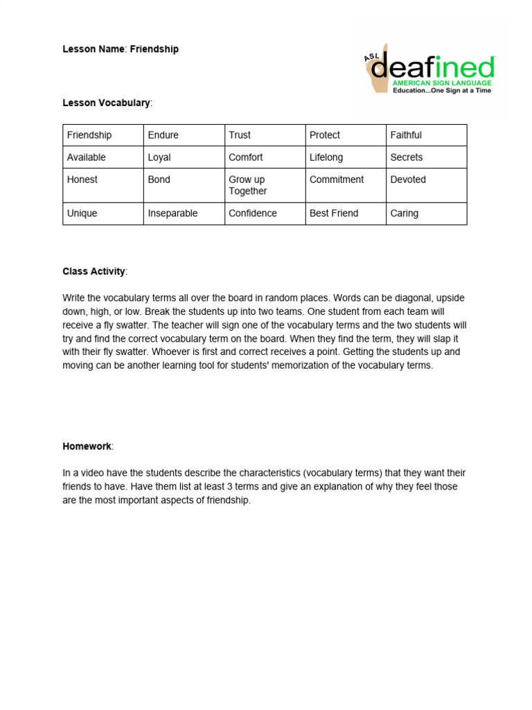 Friendship-Lesson-Plan- | PDF
