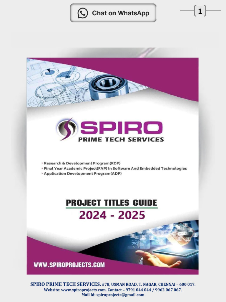 Final Year Project Titles 2024-2025 | PDF | Deep Learning | Machine ...