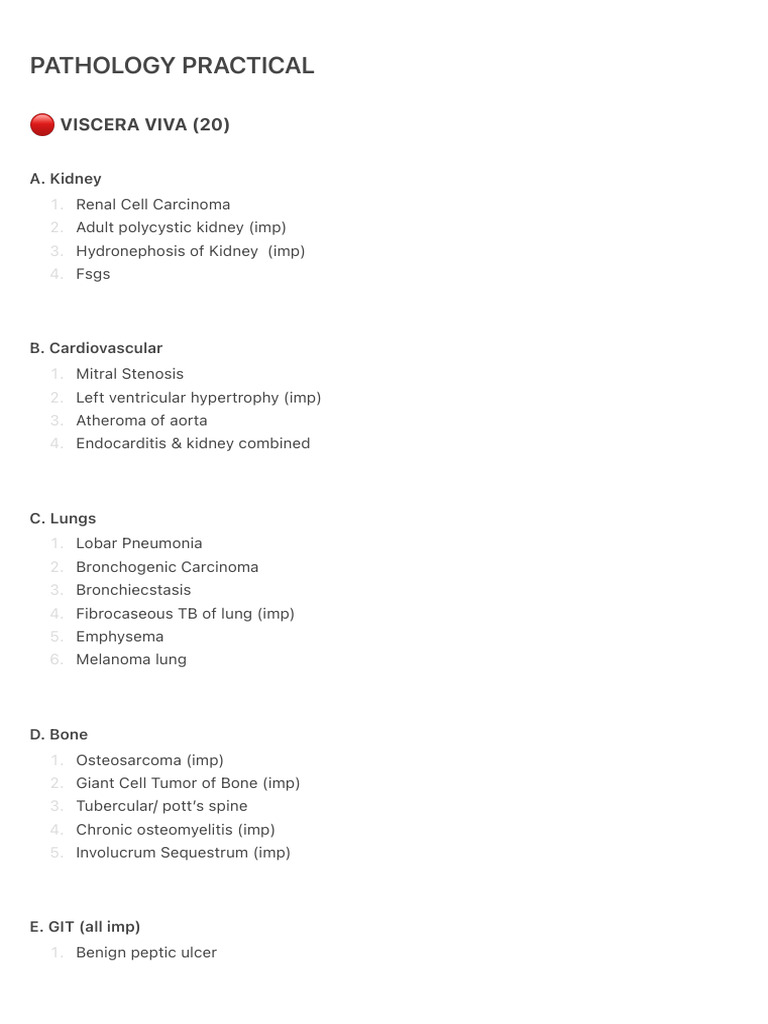 Pathology Practical | PDF | Carcinoma | Cancer