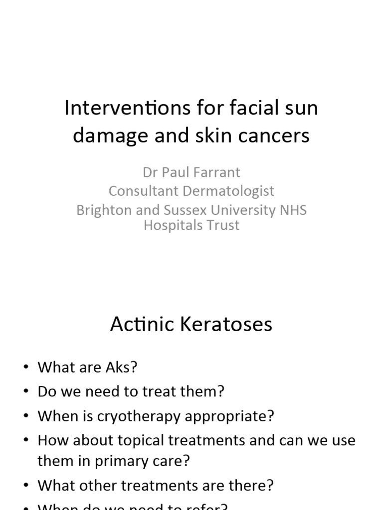 Interventions for Facial Sun Damage and Skin Cancers Notes Copy | PDF ... Interventions for Facial Sun Damage and Skin Cancers Notes Copy | PDF ...