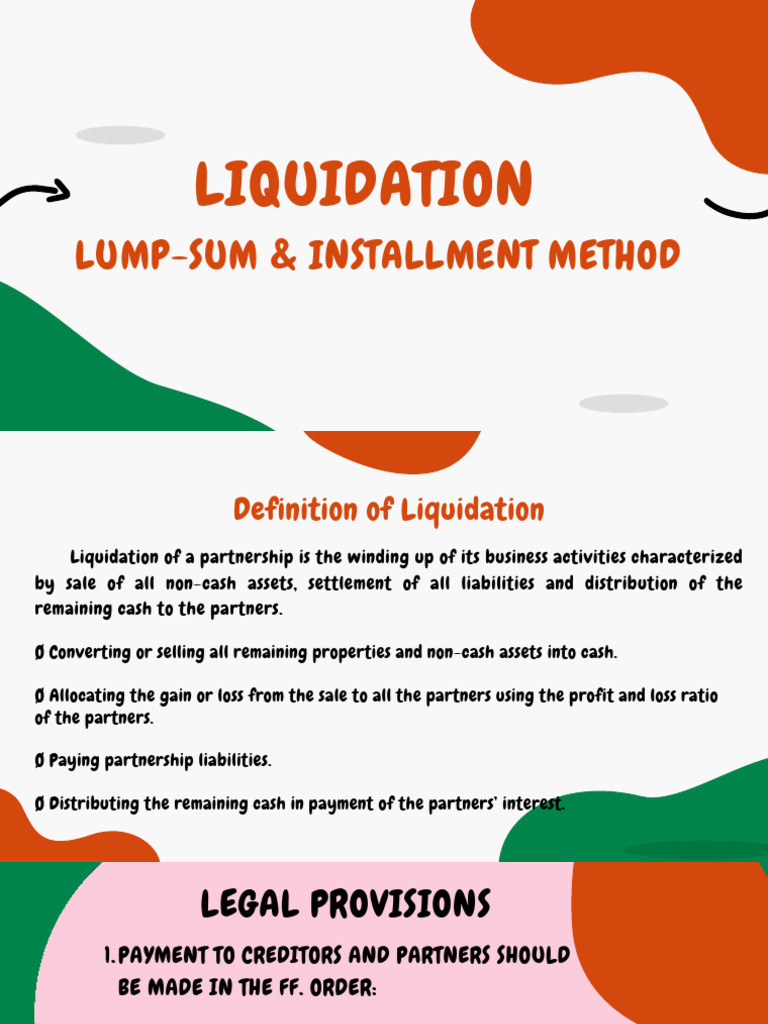 Accounting For Partnership Liquidation | PDF | Partnership | Liquidation