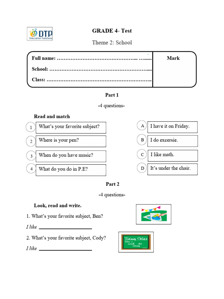 DTP-G4-T 2-School - R - W - TEST PDF | PDF