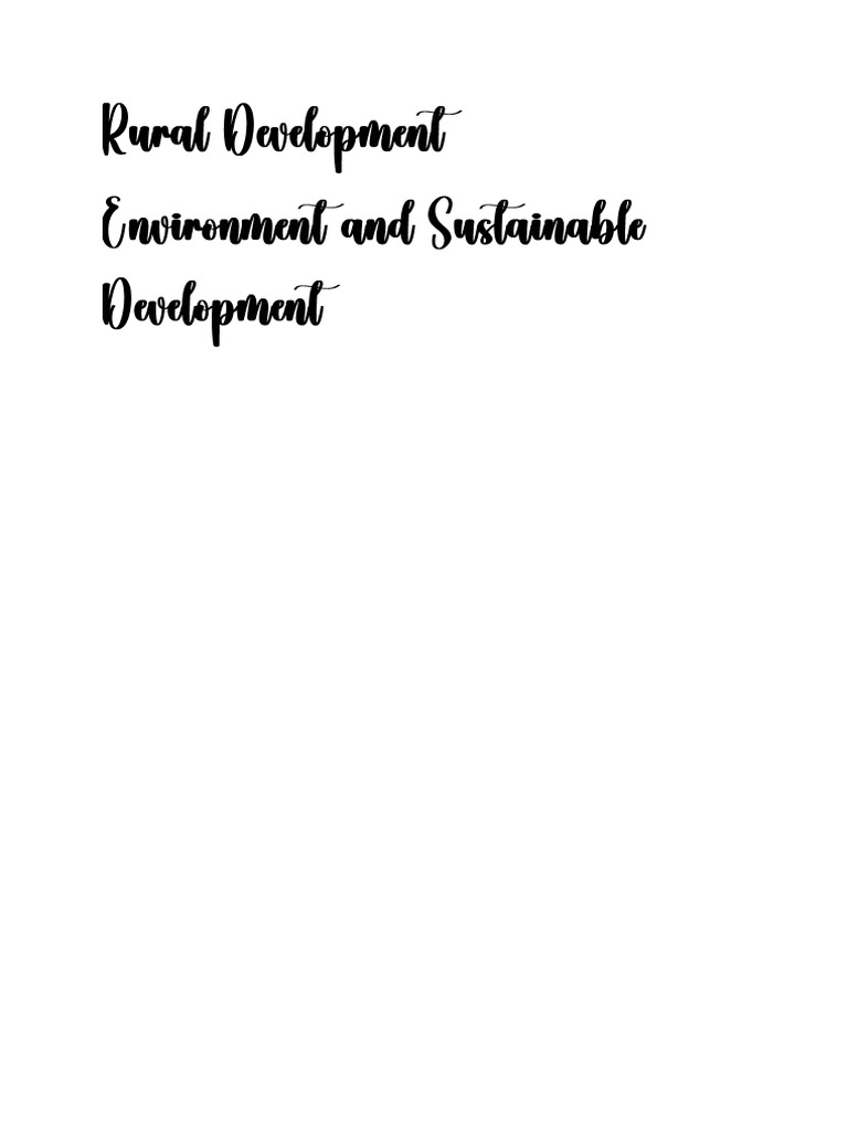 Rural Development | PDF