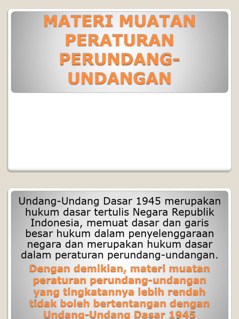 Materi Muatan Peraturan Perundang-Undangan | PDF