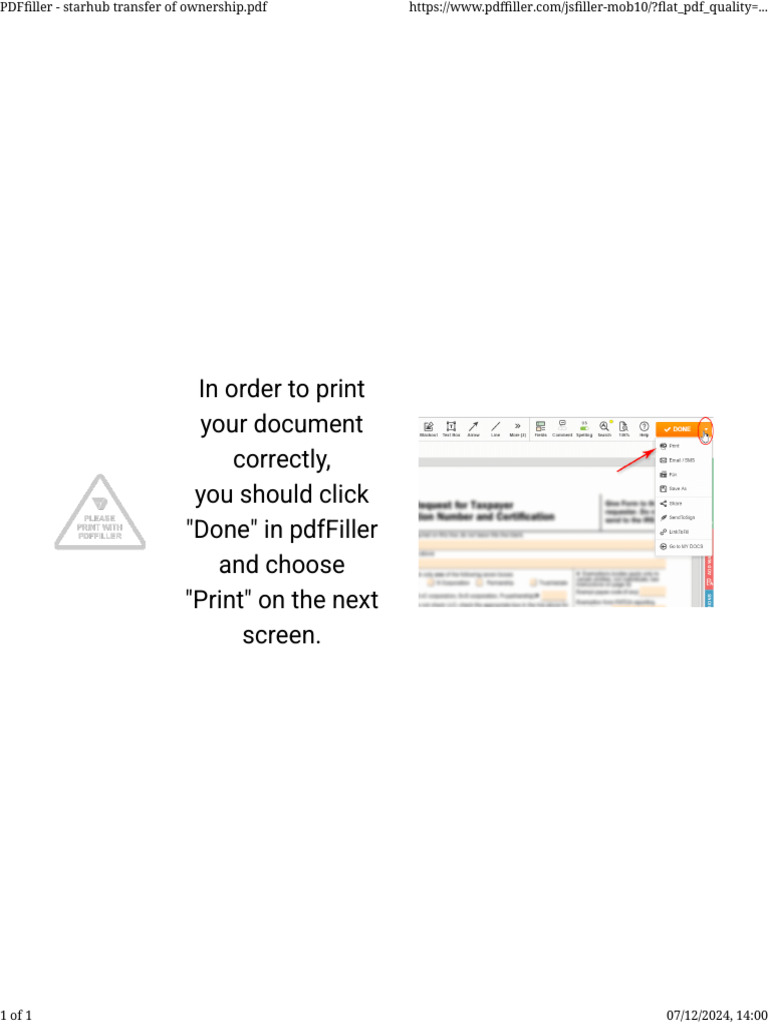 PDFfiller - Starhub Transfer of Ownership | PDF