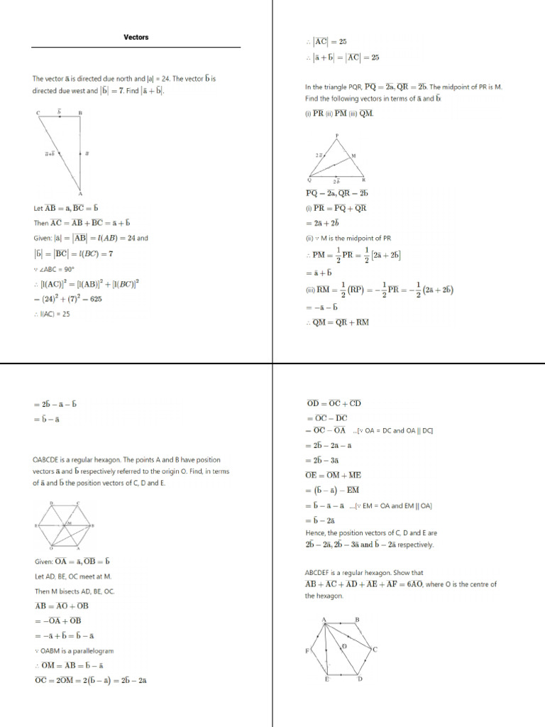 5. Vectors 1 X 4 | PDF | Triangle | Euclidean Geometry