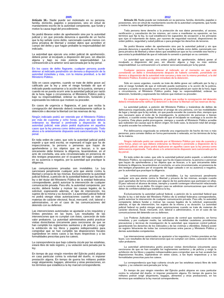 Garantías Constitucionales En México Pdf Detención Encarcelamiento