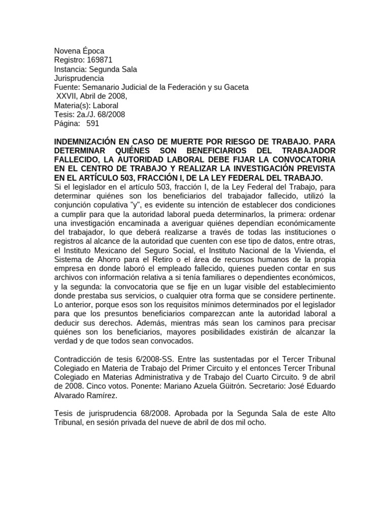 Artículo 501 Ley Federal Del Trabajo | PDF | Derecho laboral | México