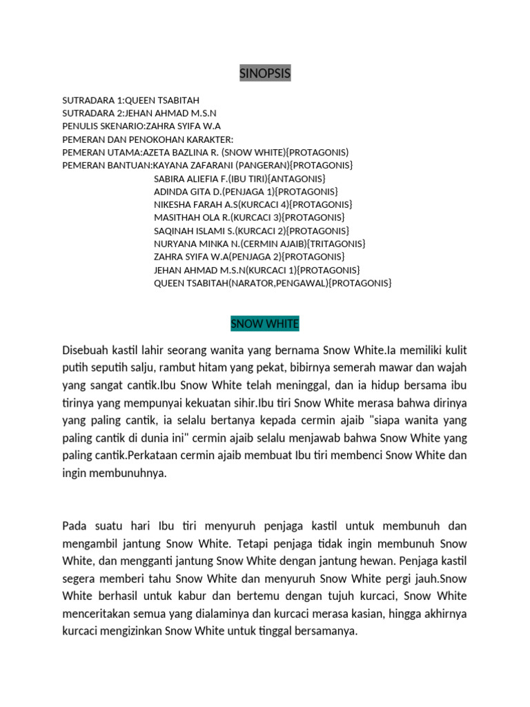 Sinopsis Snow White | PDF