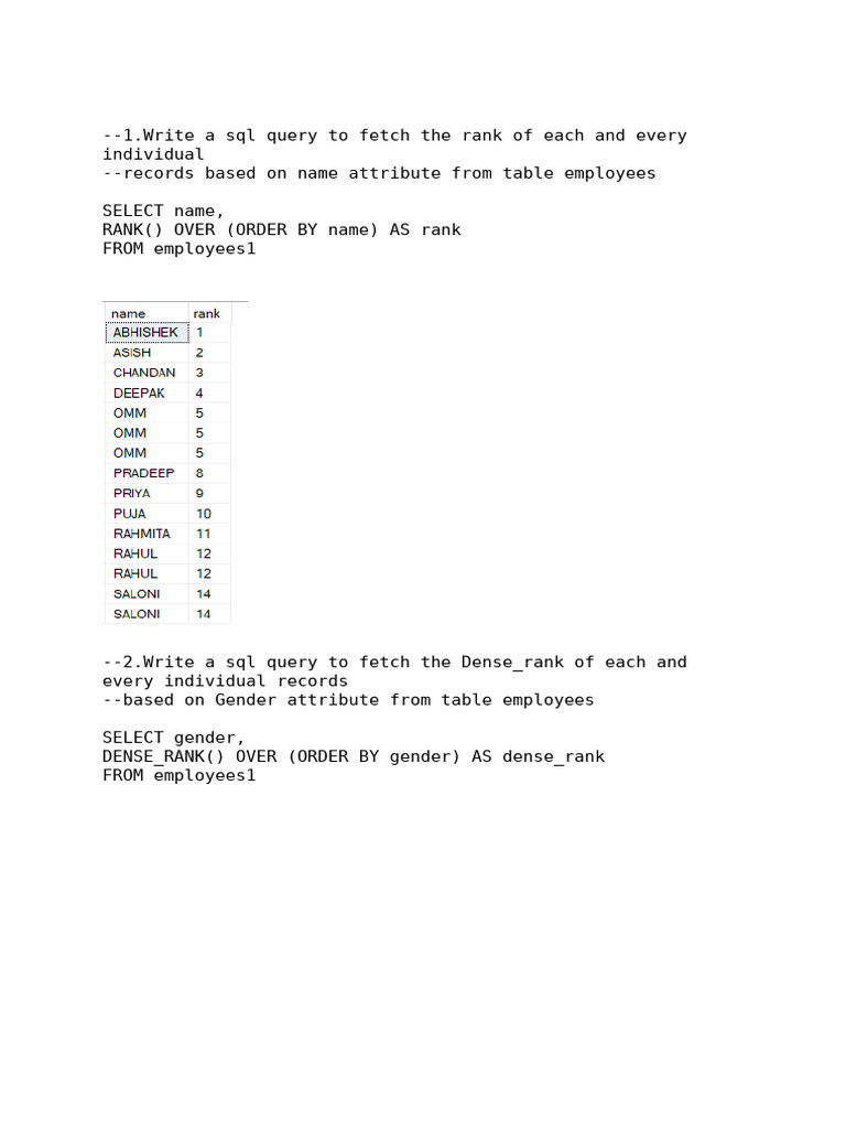 SQL Window Function Assign Sol | PDF | Sql | Computer Data