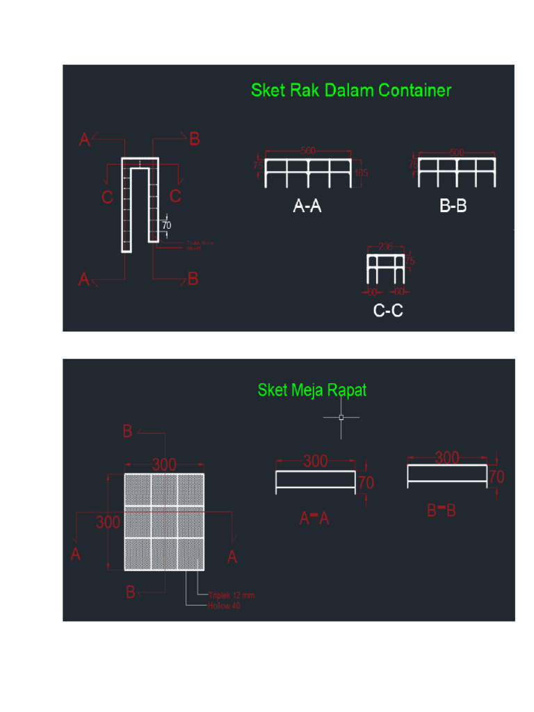 Sket Rak dan Meja | PDF