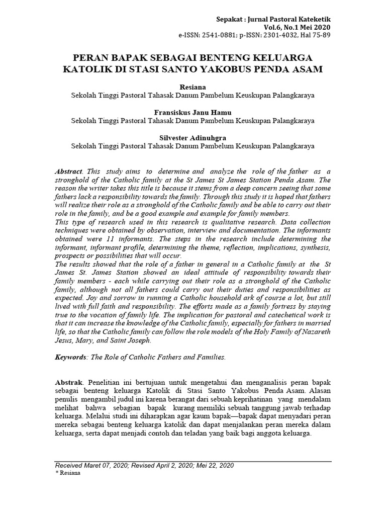 Peran Bapak di Keluarga Katolik | PDF