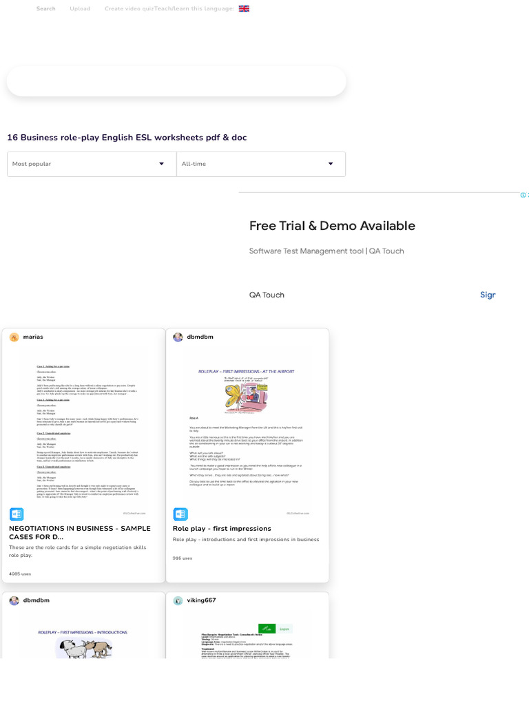 16 Business Role-Play English ESL Worksheets PDF & | PDF | English As A ...