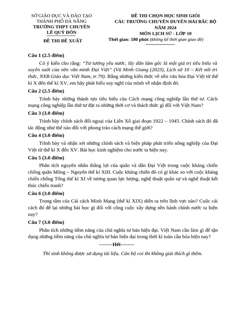 Su 10 - de Va Dap An de Xuat | PDF