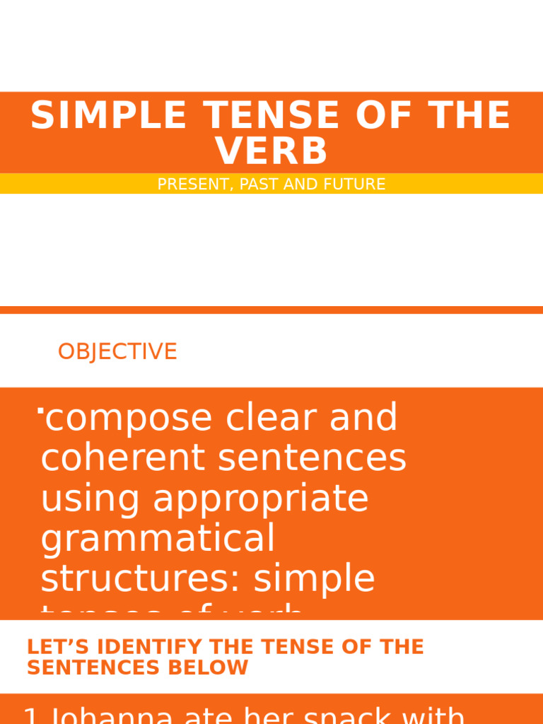 Eng 5 Simple Tense of The Verb | PDF | Grammatical Tense | Verb