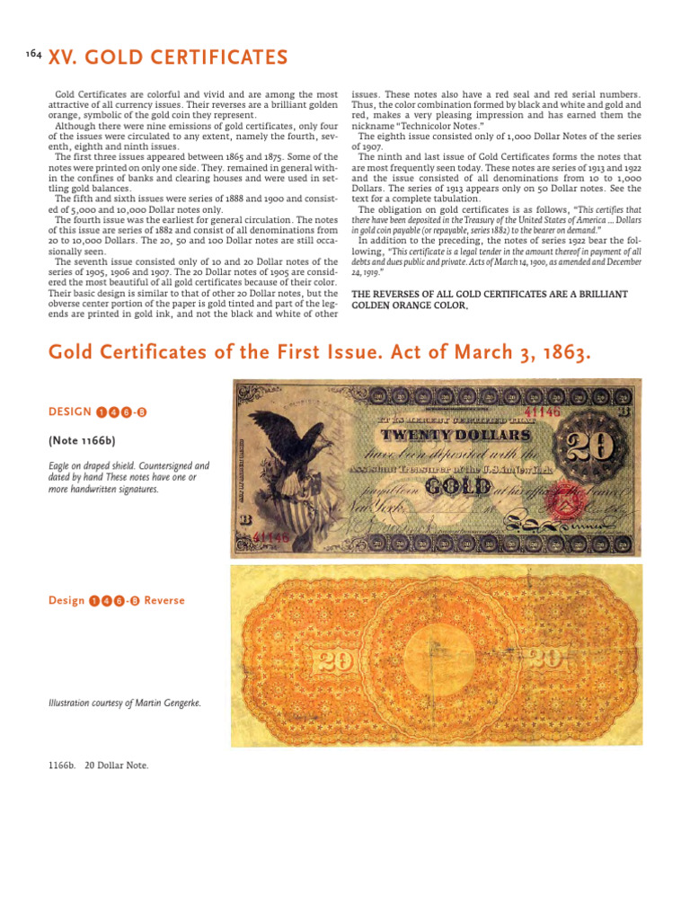 PaperMoneyoftheUS Part4 Gold Certificates | PDF | United States Dollar ...