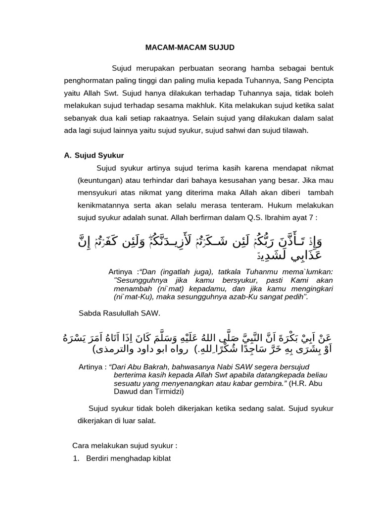 Macam-Macam Sujud dalam Islam | PDF