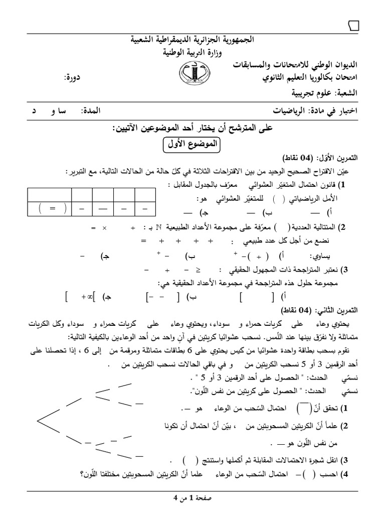 Math Se Bac2020 | PDF