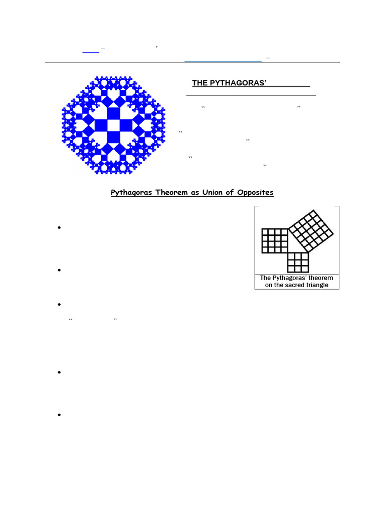 The Pythagoras Theorem, A Theorem of Consciousness | PDF | Geometry ...