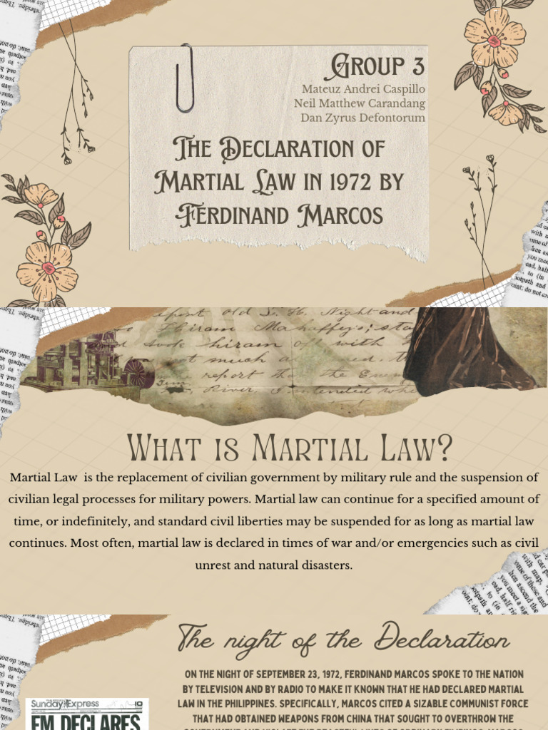 The Declaration of Martial Law | PDF | Martial Law | Philippines