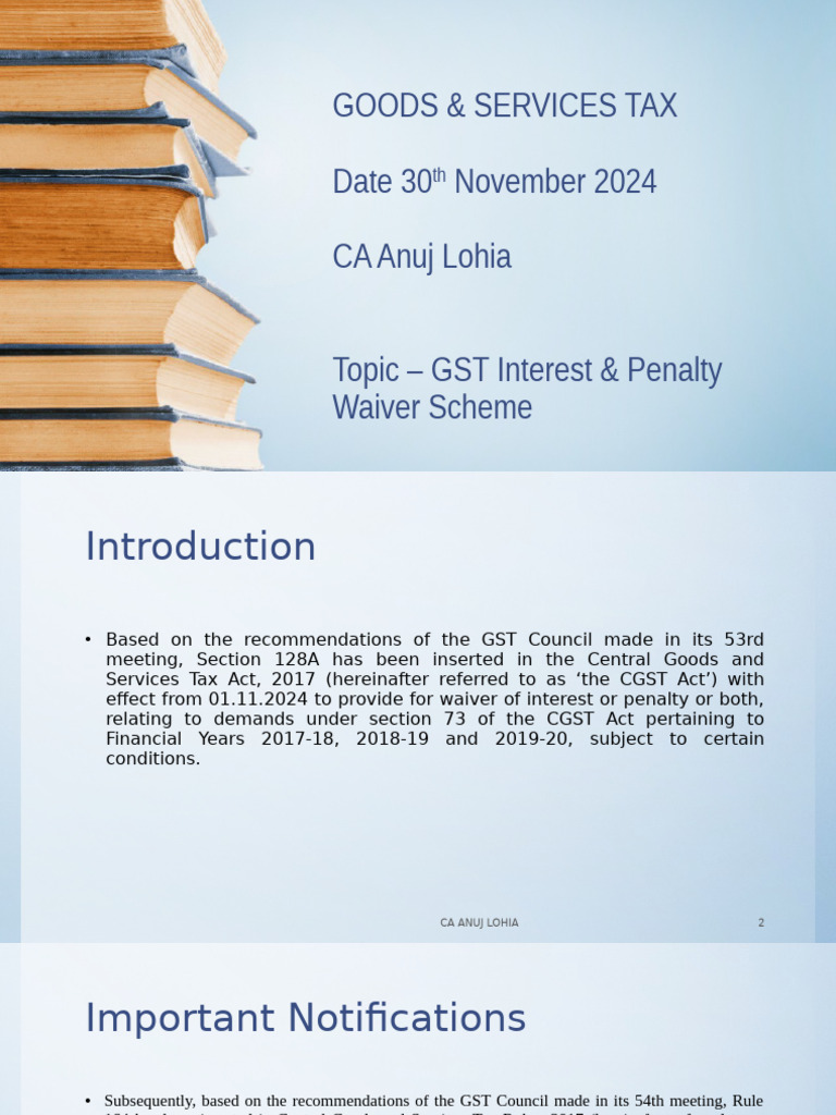 GST Waiver Scheme & Litigations | PDF | Tax Refund | Value Added Tax