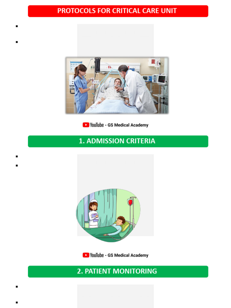 Protocols of Critical Care Unit | PDF | Intensive Care Medicine ...
