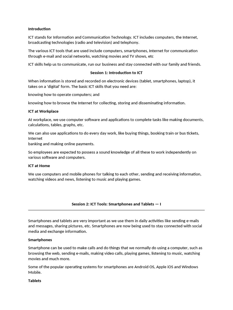 ICT Skills | PDF | World Wide Web | Internet & Web