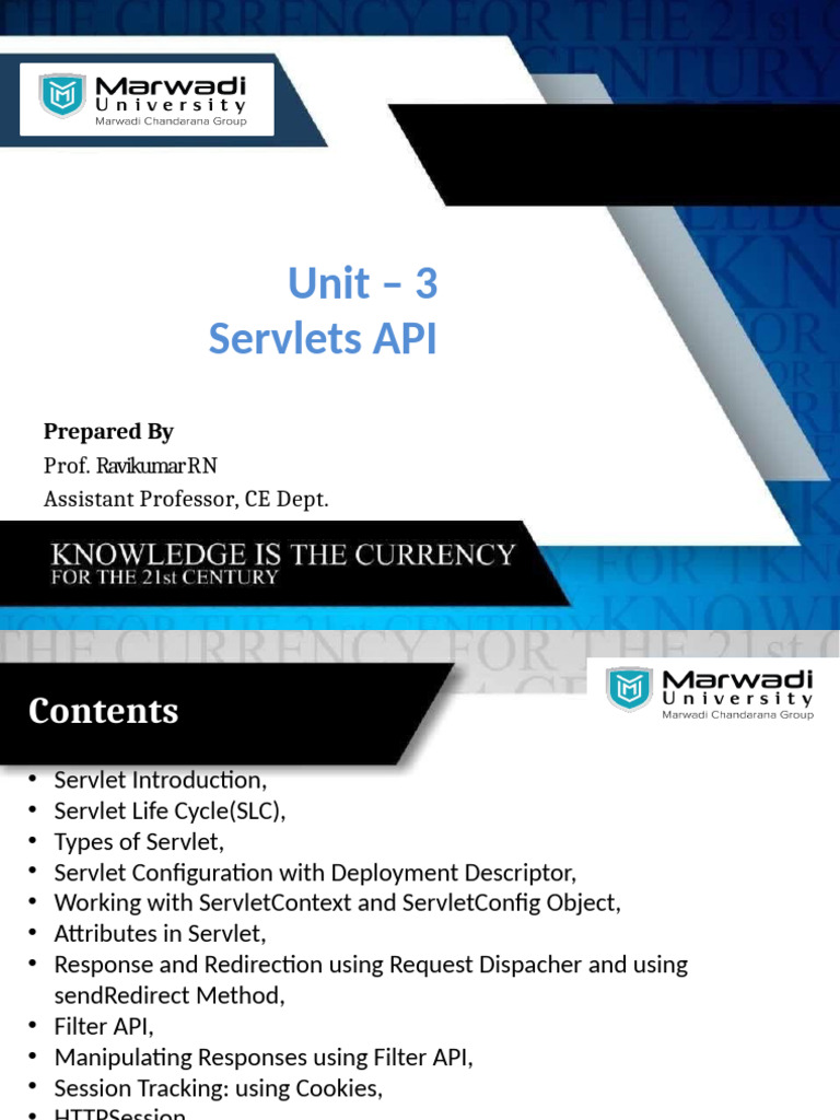 U-3 Servlet API | PDF | Dynamic Web Page | Systems Architecture