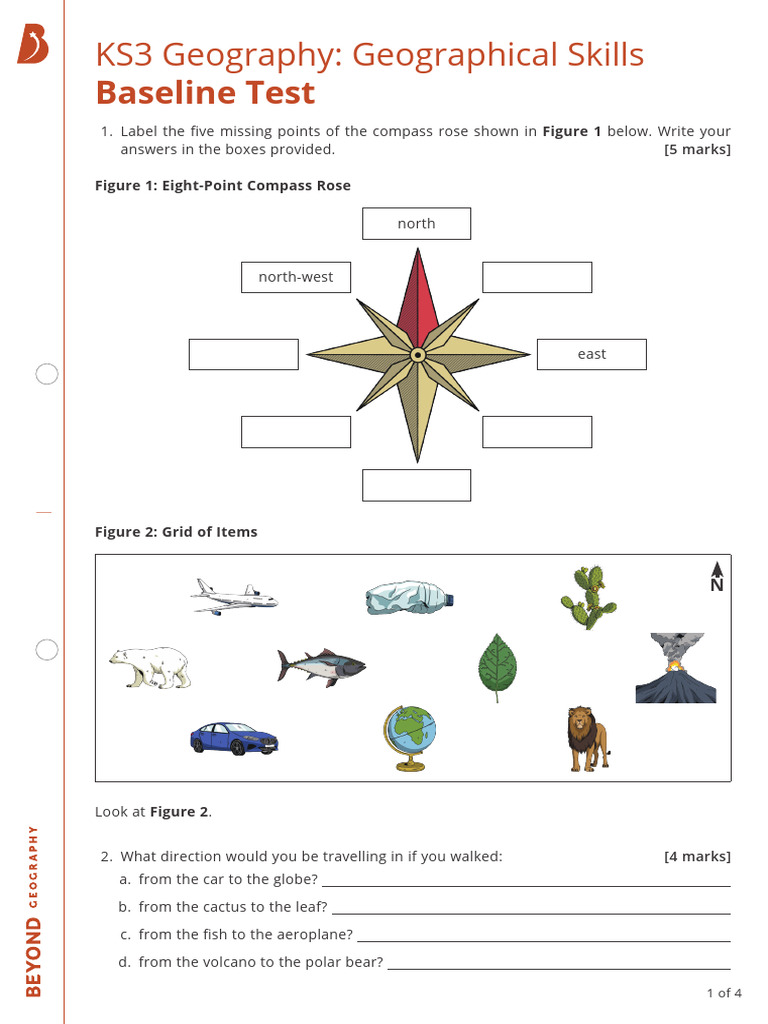 KS3 Geography Baseline Test Geographical Skills | PDF | Geographical ...