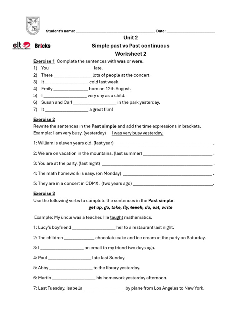 Simple Past vs Past Continuous Worksheet | PDF | Syntax | Language ...