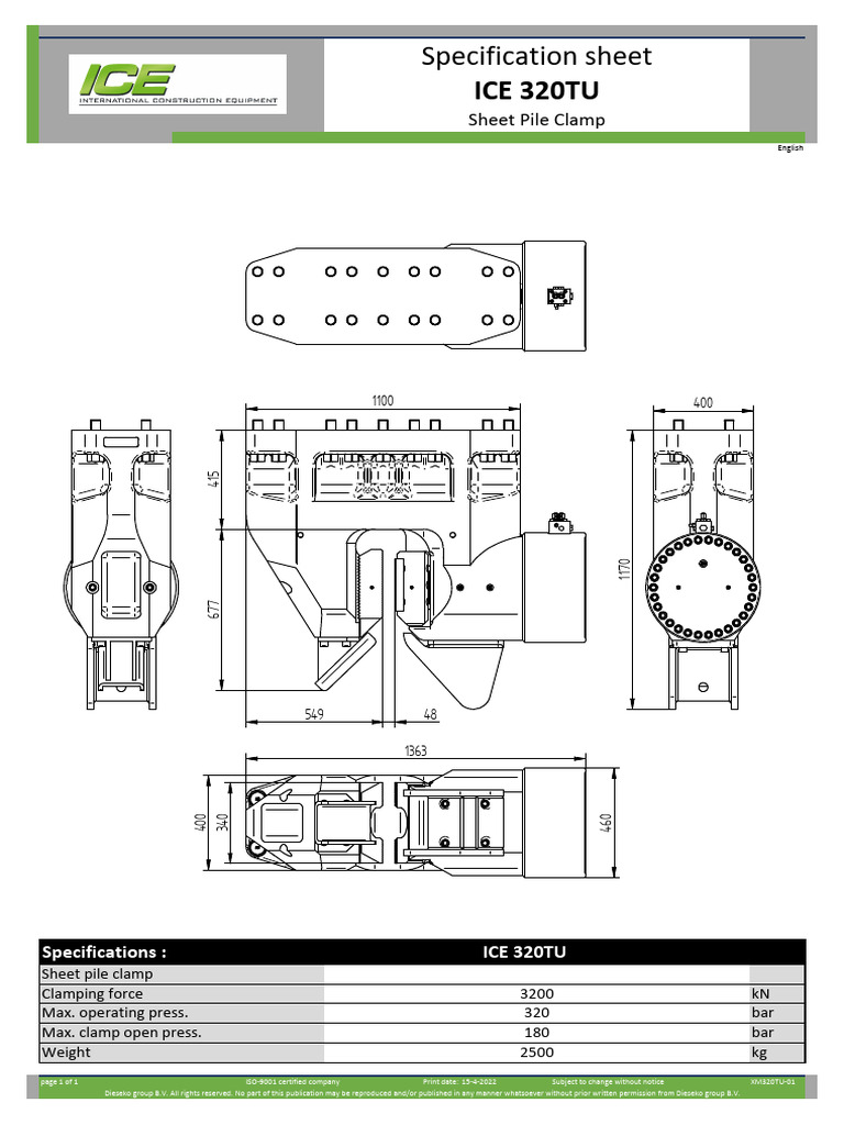 Specification-sheet-ICE-DWK320TU | PDF