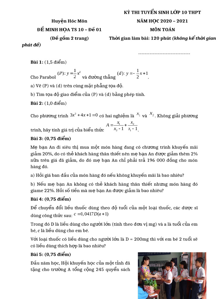 HocMon_De Minh hoa TS10-NH2020-2021_So 01 | PDF