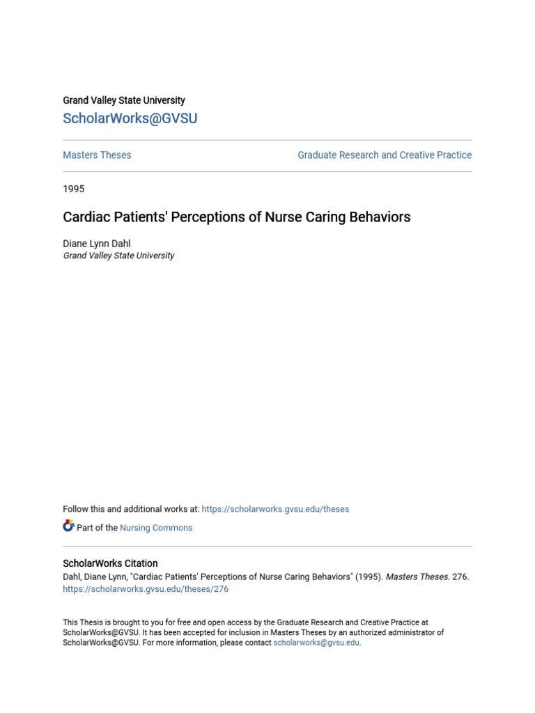 Nurse Caring Behaviors in Cardiac Care | PDF | Nursing | Patient