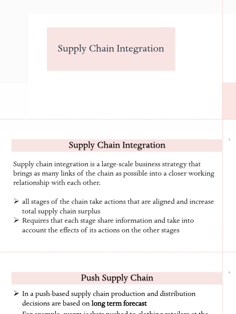 Supply Chain Integration | PDF | Supply Chain | Inventory