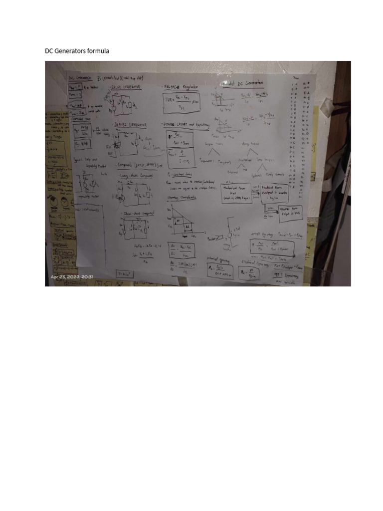 DC Generators Formula | PDF