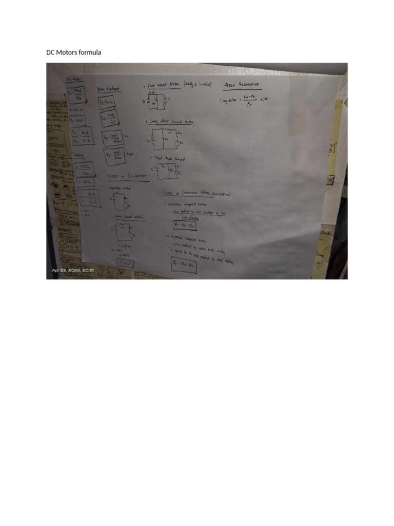 DC Motors Formula | PDF