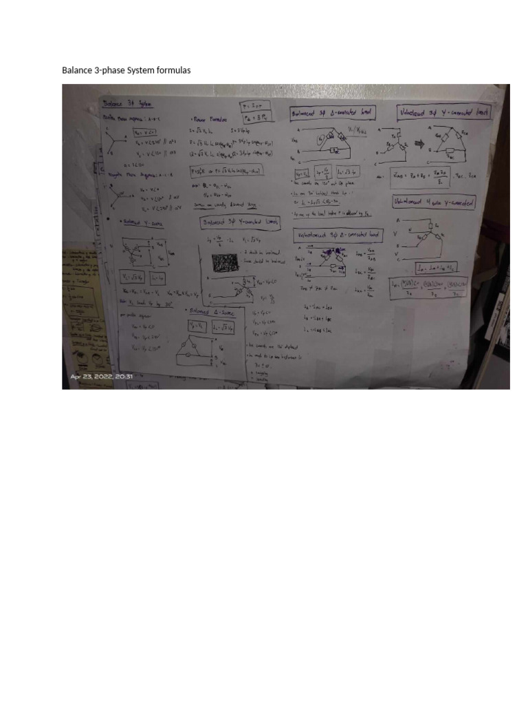 Balance 3-Phase Formulas | PDF