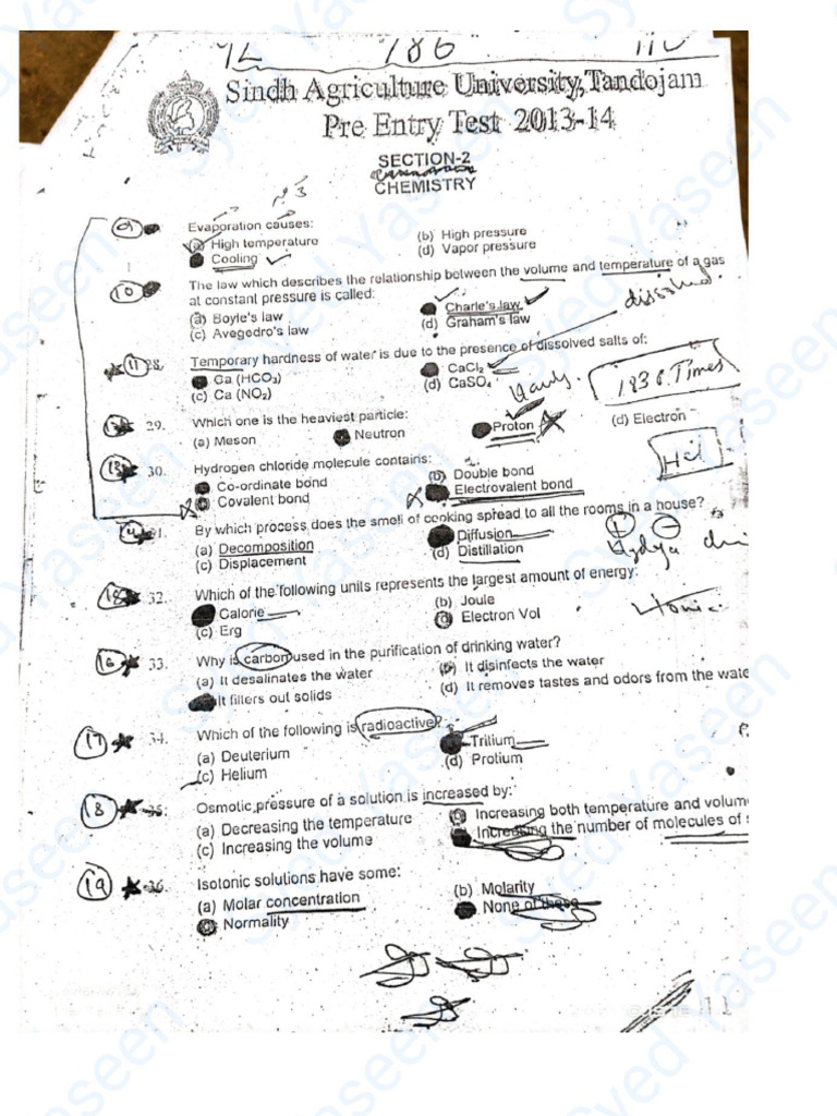 2013-14 Past Papers Sau Tandojam _ Syed yaseen _ Test Masters _ GK-360 ...