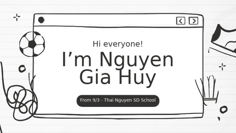 Black and White Doodle Self Introduction Presentation | PDF