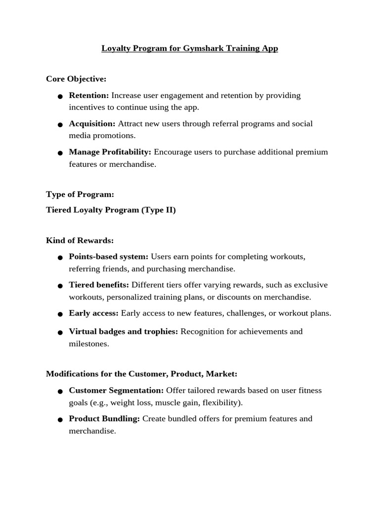 Loyalty Program for Gymshark Training App | PDF | Loyalty Program ...