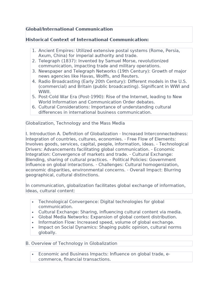 Evolution of Global Communication Trends | PDF | Globalization ...