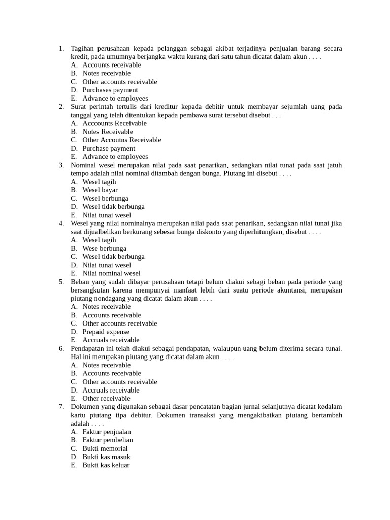 SOAL AKUNTANSI KEUANGAN Kelas 11 | PDF