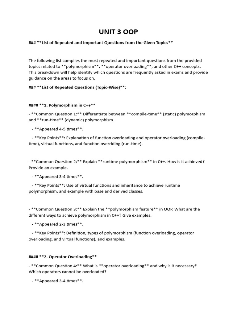 UNIT 3 OOP | PDF | C++ | Inheritance (Object Oriented Programming) UNIT 3 OOP | PDF | C++ | Inheritance (Object Oriented Programming)