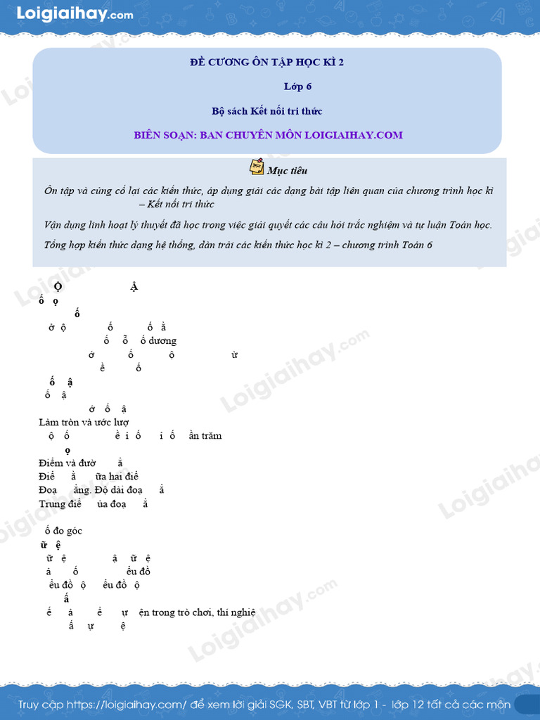 De Cuong on Tap Hk2 Toan 6 Ket Noi Tri Thuc Co Dap an 1712746615 | PDF