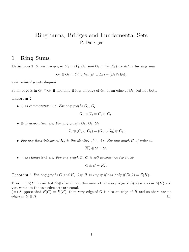 Ring | PDF | Vertex (Graph Theory) | Theorem