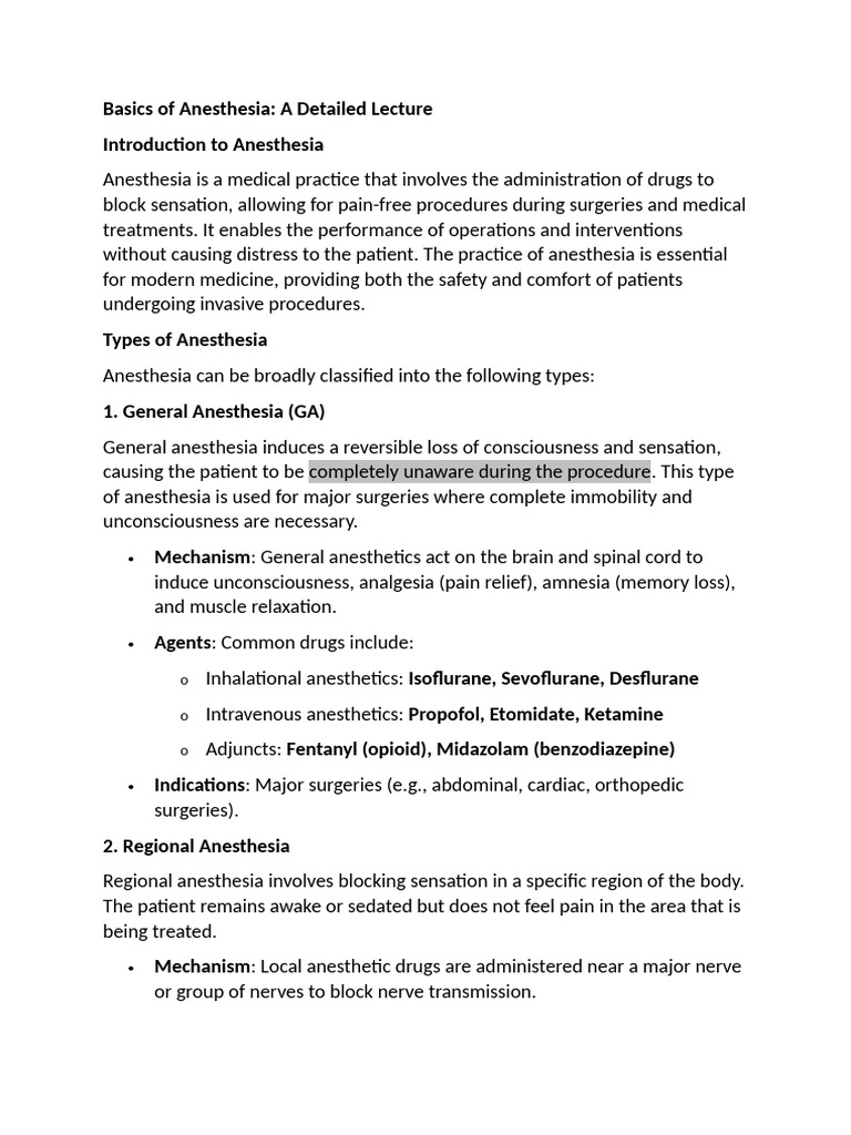 Basics of Anesthesia | PDF | Anesthesia | Surgery